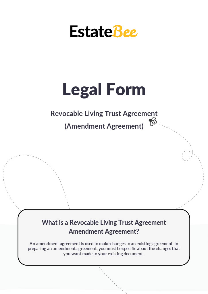 Living Trust Amendment Agreement. State Specific Lawyer Approved Form